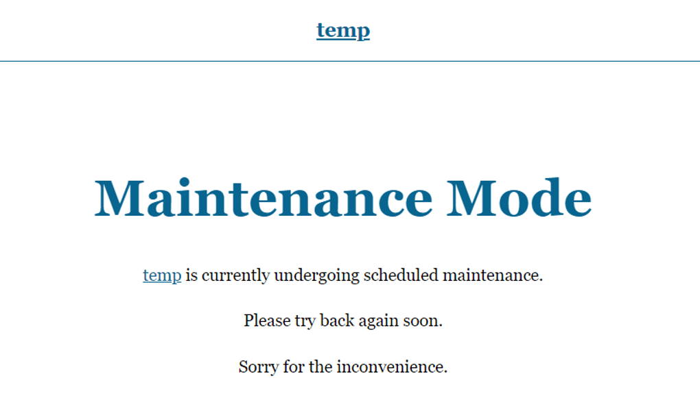 Simple Maintenance for WordPress - Download