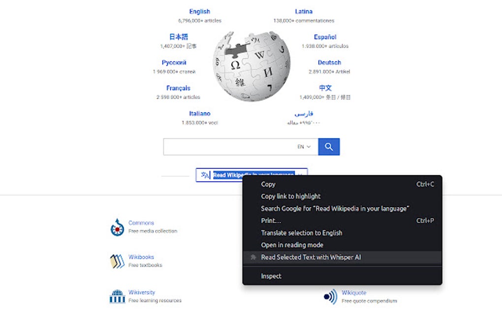 Web Page Reader with Whisper AI cho Google Chrome - Tiện ích mở rộng Tải về