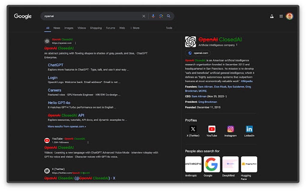 ClosedAI - OpenAI Name Corrector for Google Chrome - Extension Download