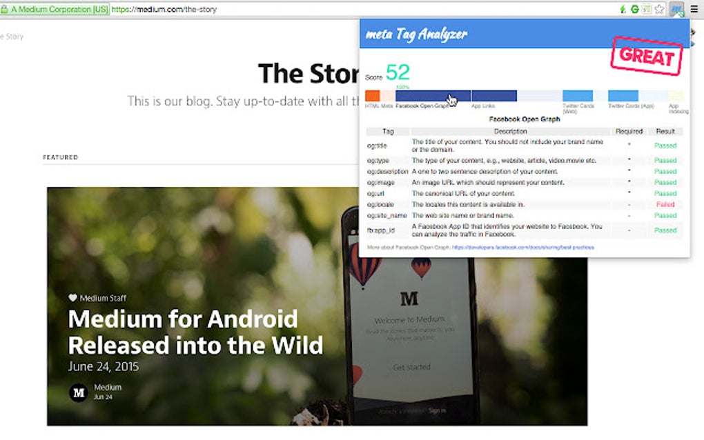 meta Tag Analyzer for Google Chrome - Extension Download
