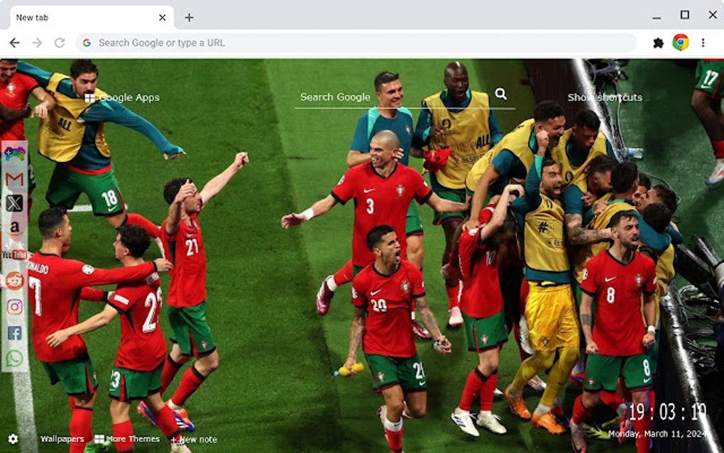 Portugal National Football Team Euro 2024 New Tab Extension pour Google ...