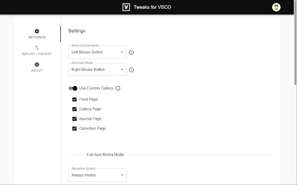Tweaks for VSCO for Google Chrome - Extension Download