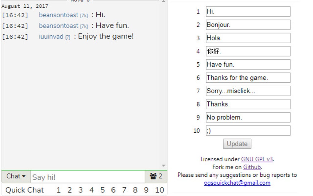 OGS Quick Chat for Google Chrome - Extension Download