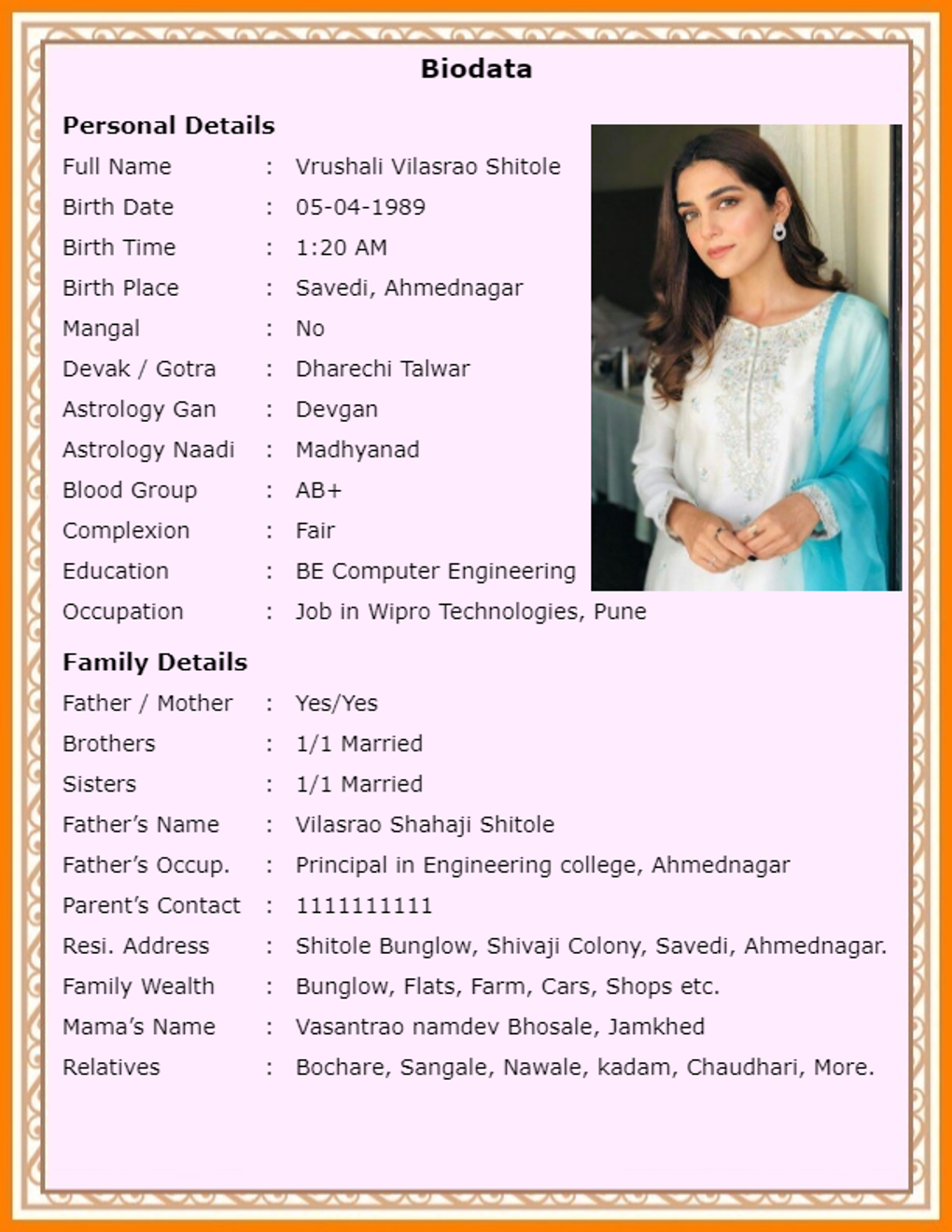Marriage Biodata Maker App Android 