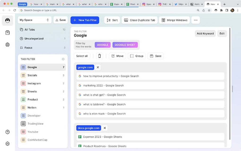 TabBrew - Tab Manager & Tab Filter Google Chrome 용 - 확장 프로그램 다운로드