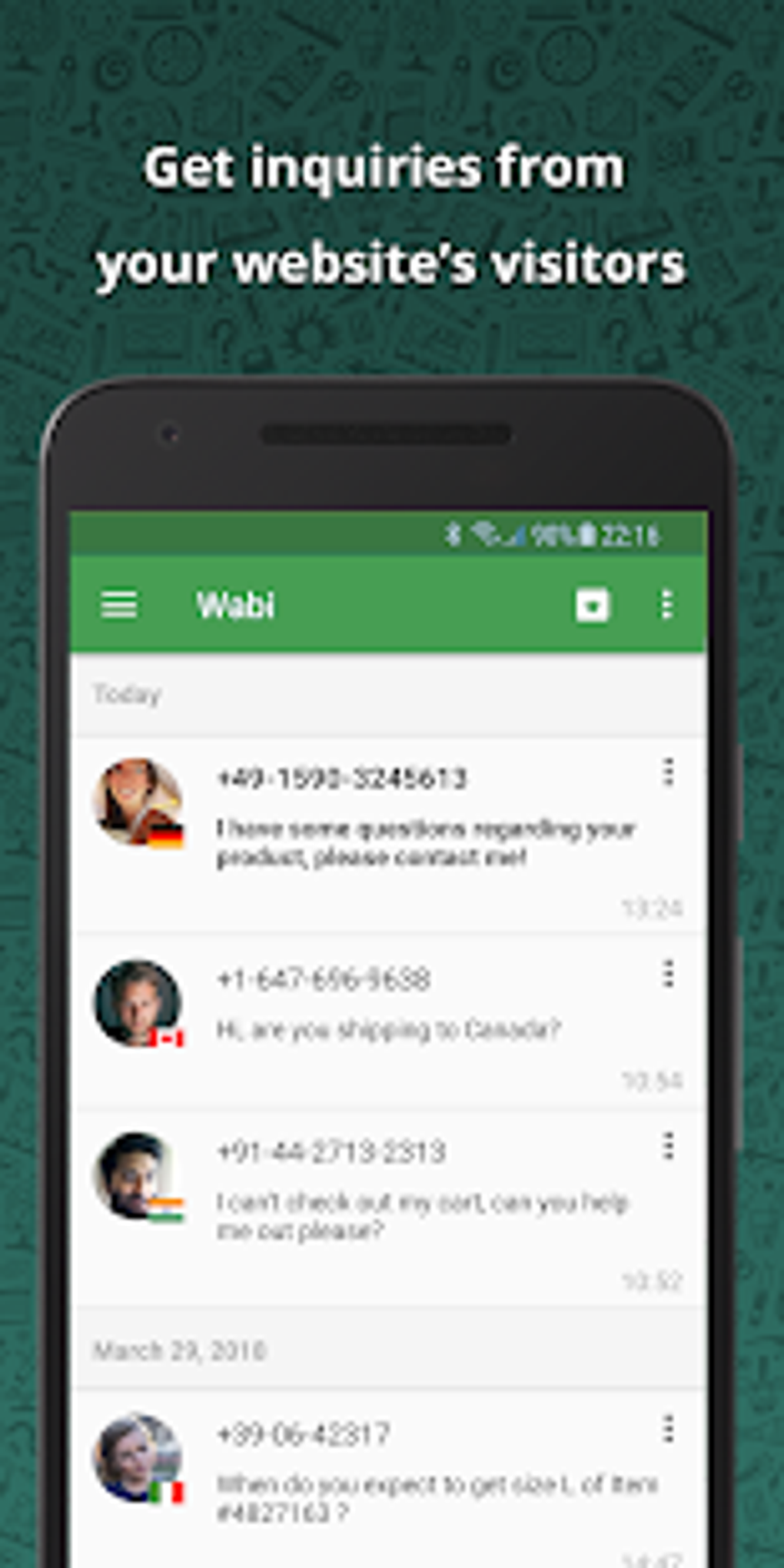 Wabi Virtual Number for WhatsApp Business pour Android - Télécharger