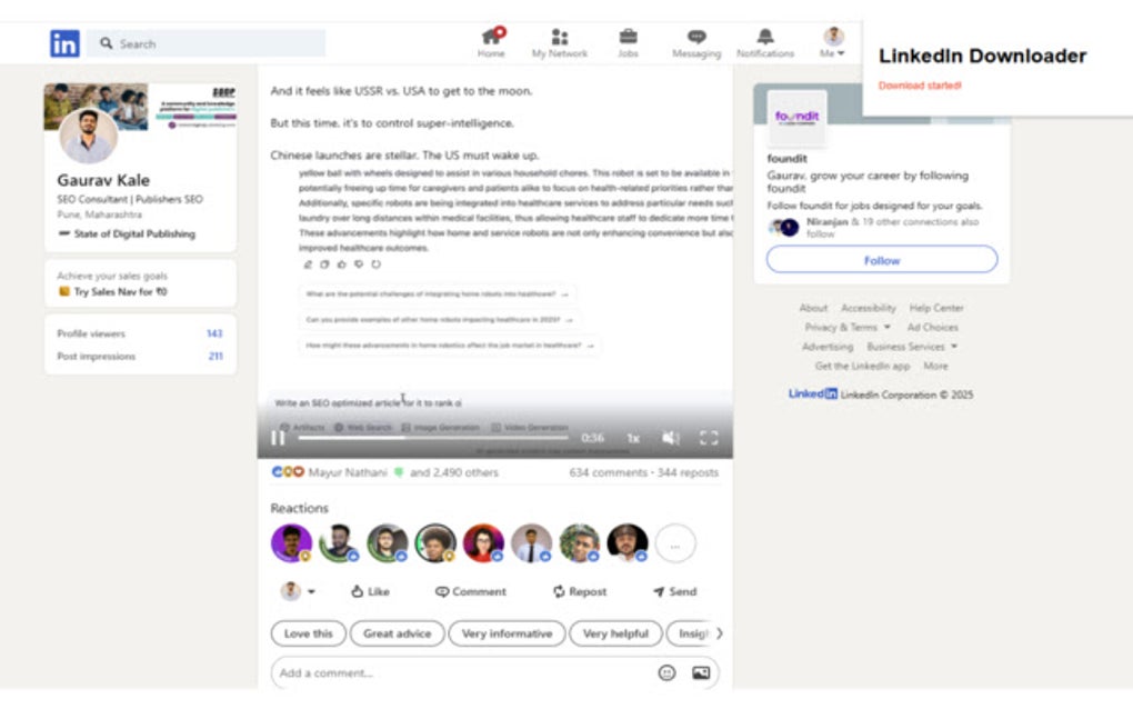 LinkedIn Downloader for Google Chrome - Extension Download