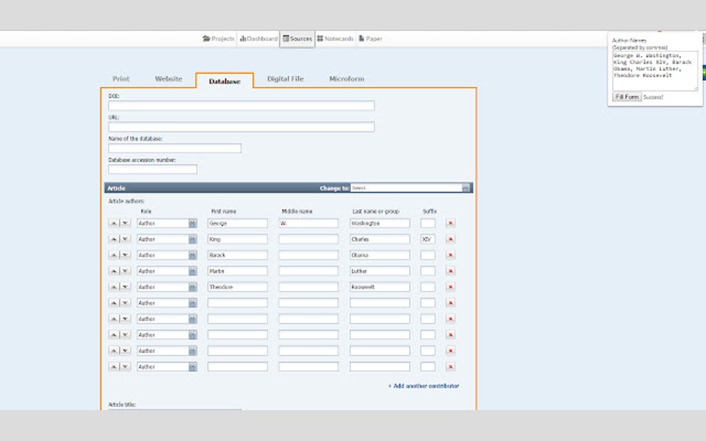 NoodleBib Author Name Filler for Google Chrome - Extension Download