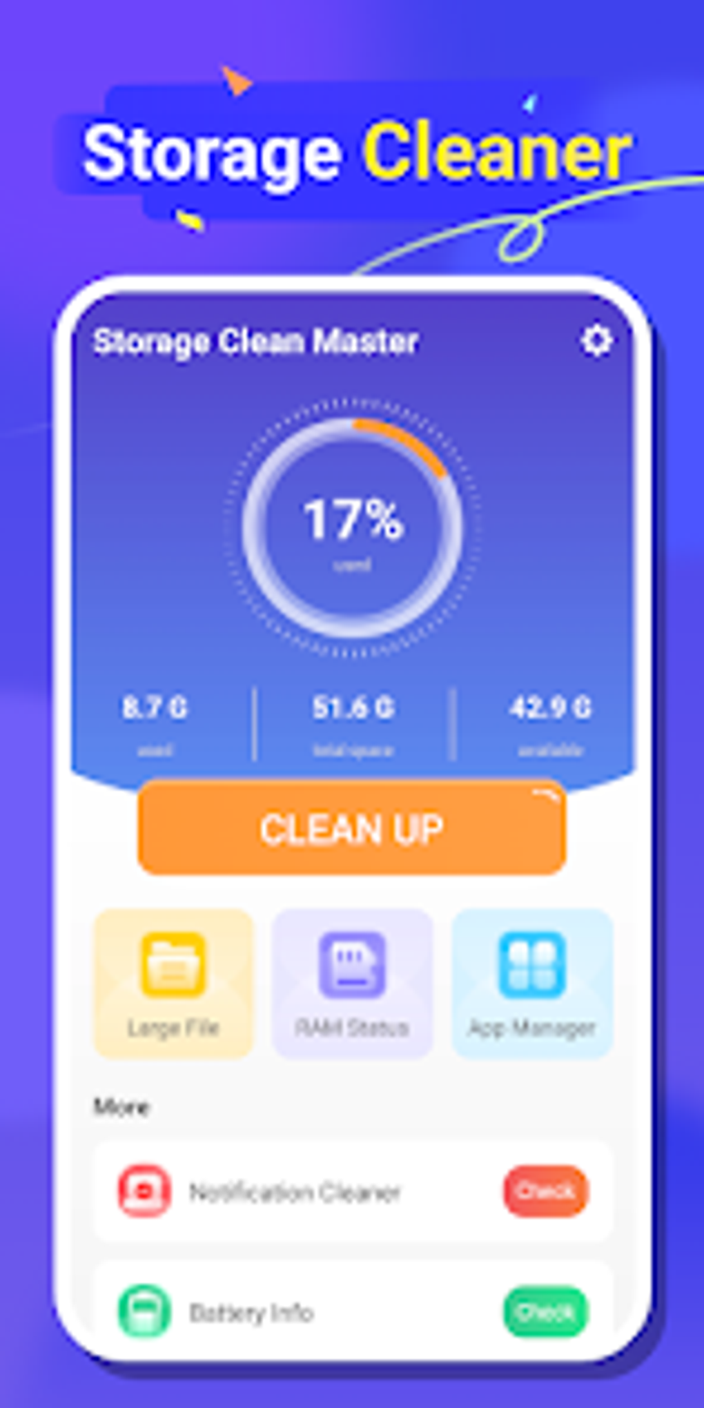 Storage Clean Master สำหรับ Android - ดาวน์โหลด