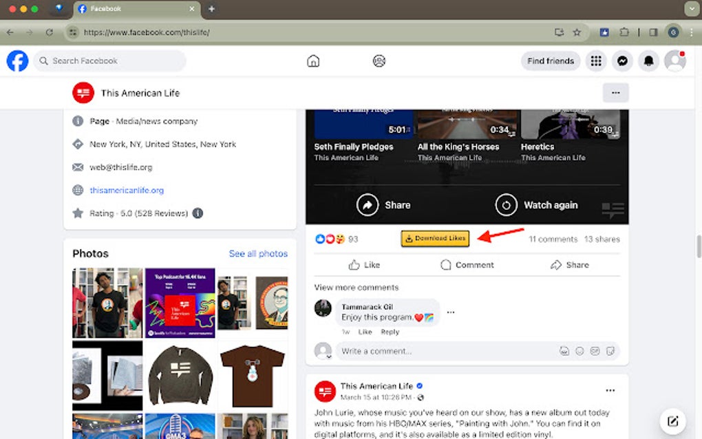 Facebook Like Exporter for Google Chrome - Extension Download