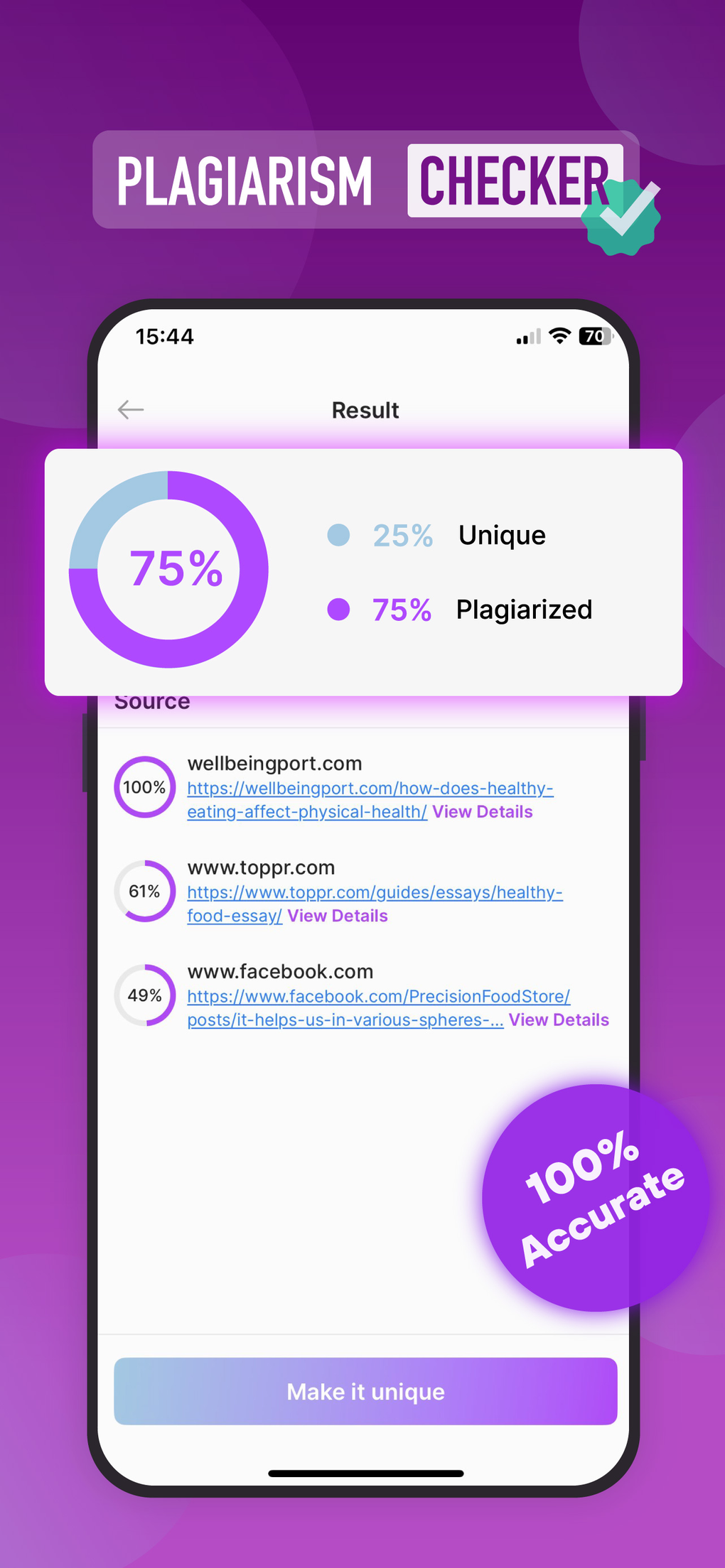 Plagiarism Checker: AI Rewrite for iPhone - Download