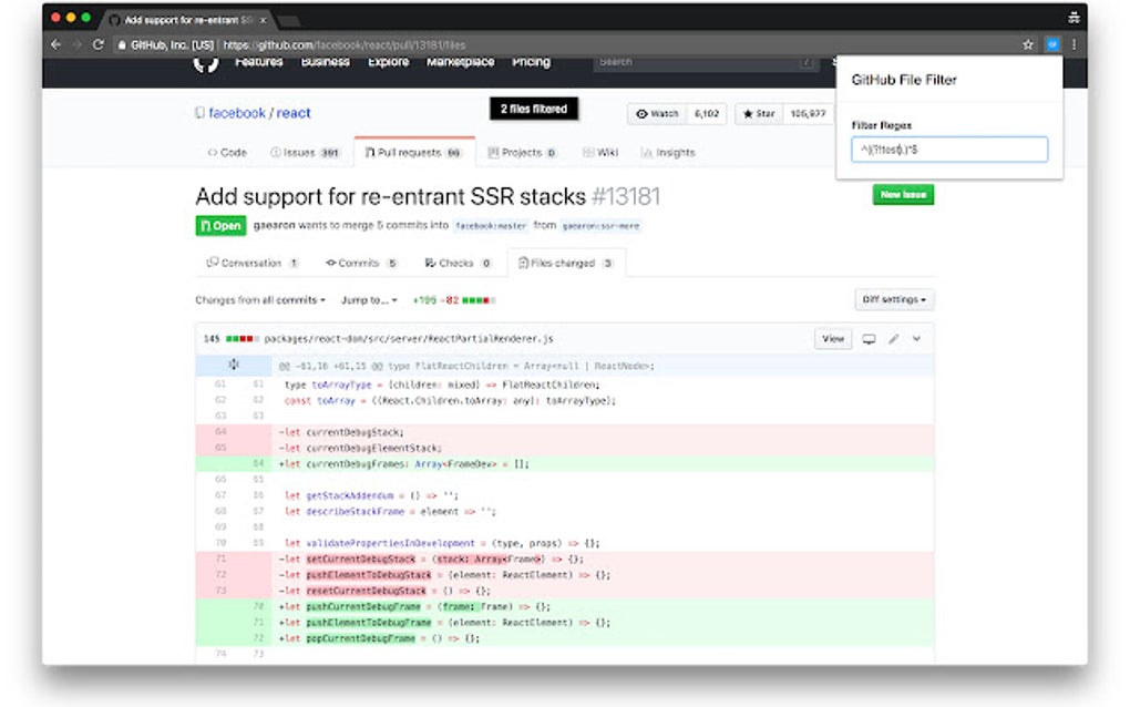 GitHub Filter สำหรับ Google Chrome - ส่วนขยาย ดาวน์โหลด