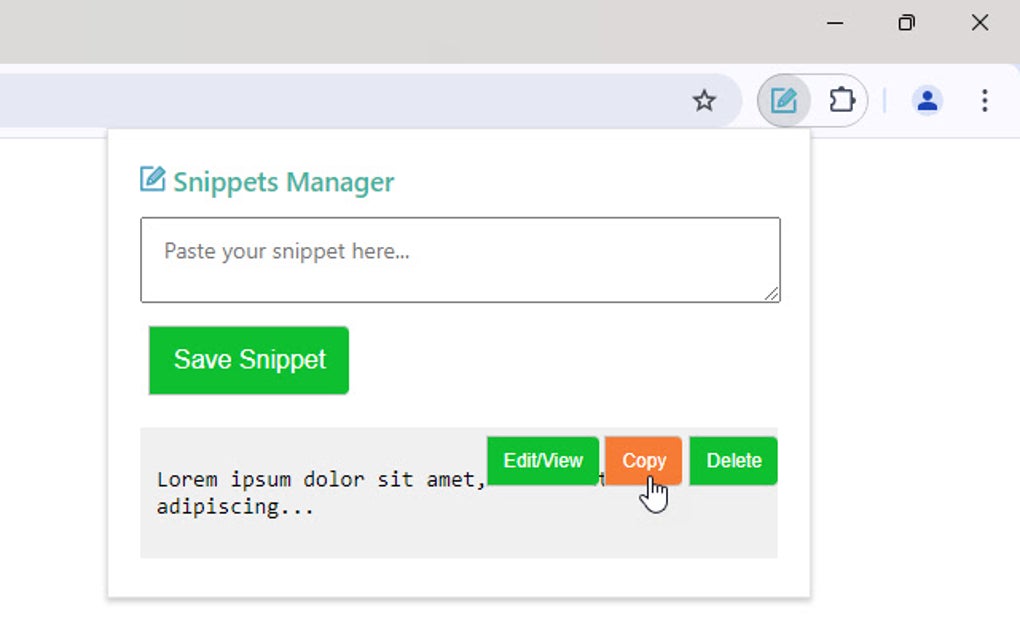 Snippets Manager para Google Chrome - Extensión Descargar