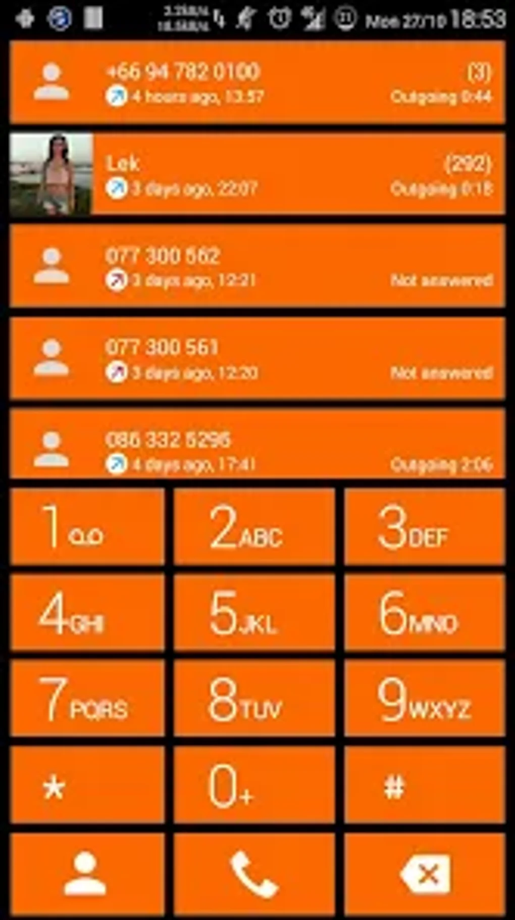 Dialer Theme Card Orange drupe for Android - 無料・ダウンロード