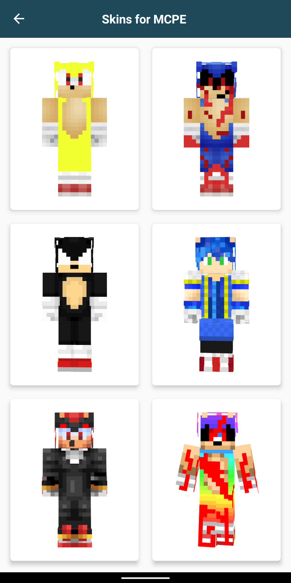 Soni Skins for Minecraft PE für Android - Download