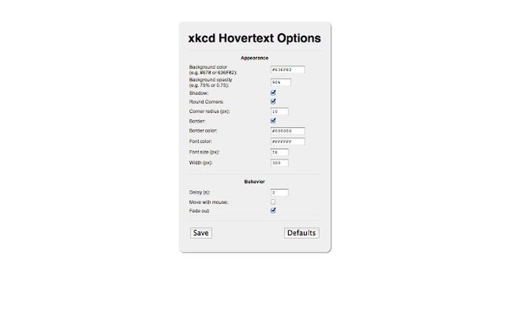 XKCD Hovertext for Google Chrome - Extension Download