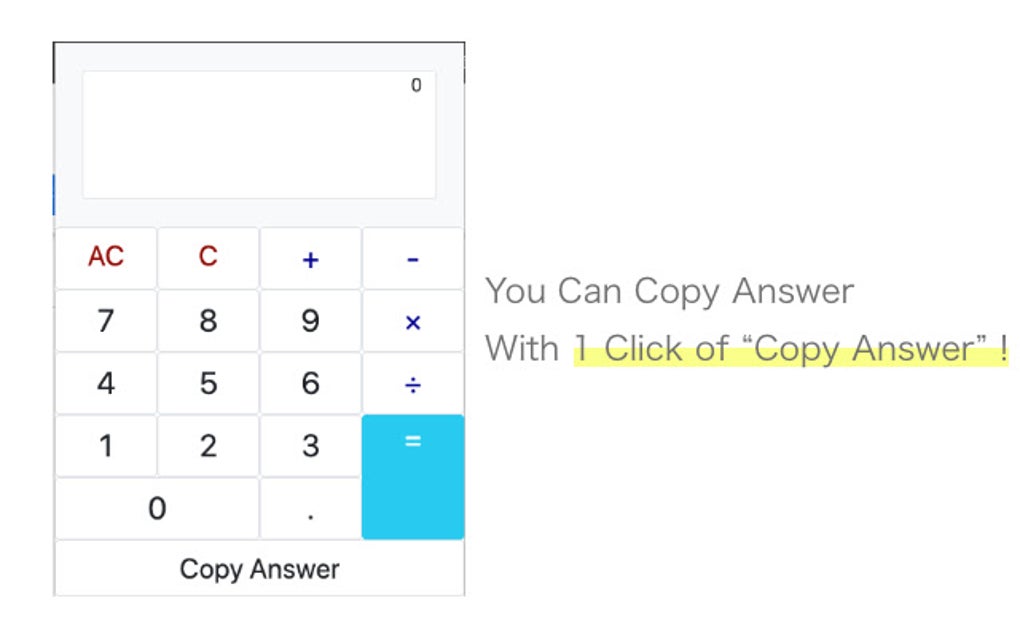 Answer Copy Calculator for Google Chrome - Extension Download
