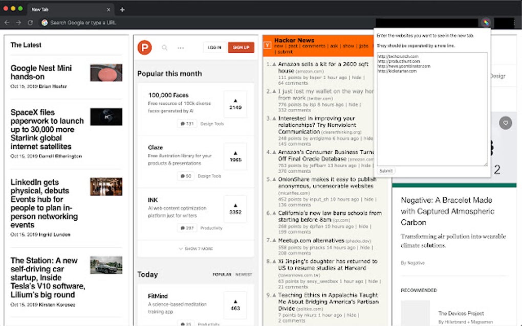 Multi Page New Tab para Google Chrome - Extensión Descargar