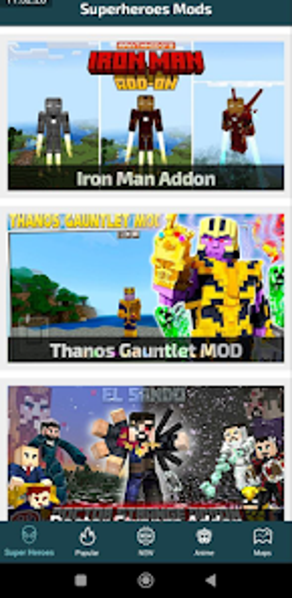 Android 용 Superheroes AddonMod for MCPE - 다운로드