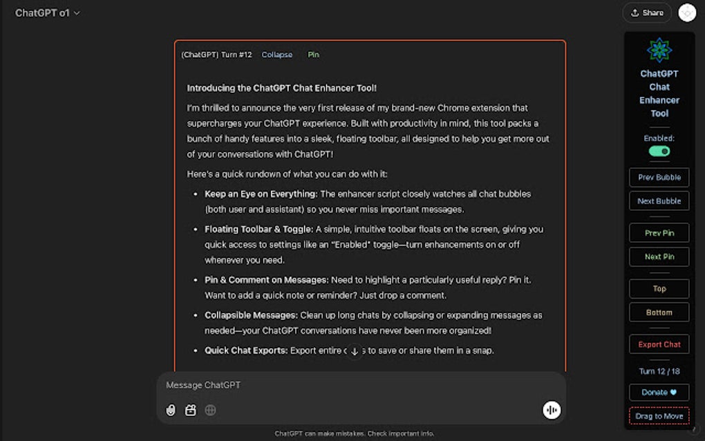 ChatGPT Chat Enhancer Tool Google Chrome 용 - 확장 프로그램 다운로드