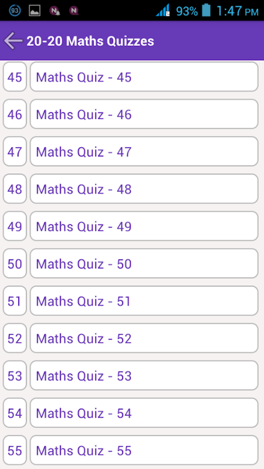 20-20 Maths Quiz APK สำหรับ Android - ดาวน์โหลด