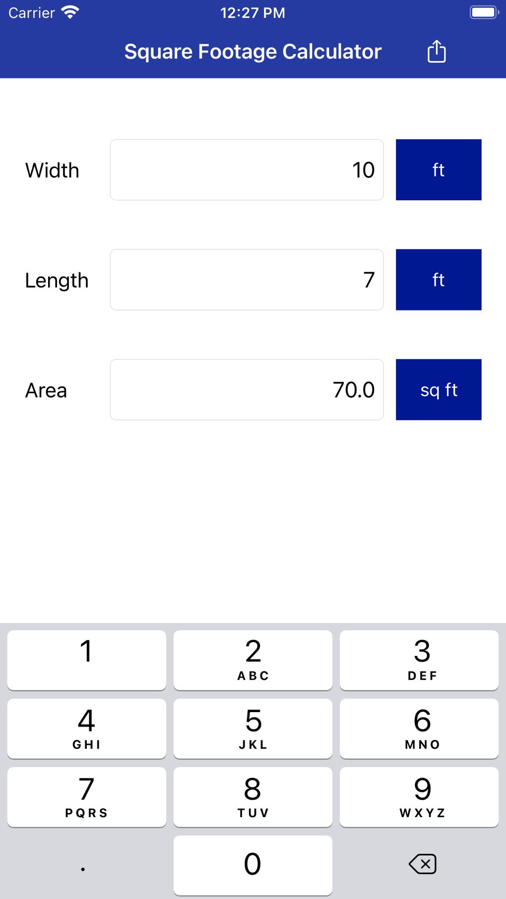 Square Footage Calculator para iPhone - Descargar