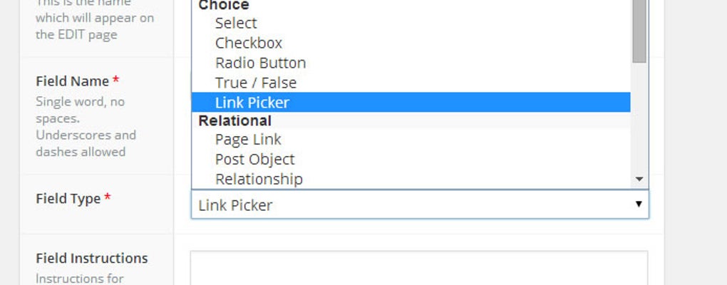 WordPress 용 Advanced Custom Fields: Link Picker Field - 다운로드