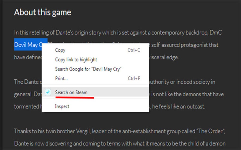 Search on Steam Google Chrome için - Eklenti İndir