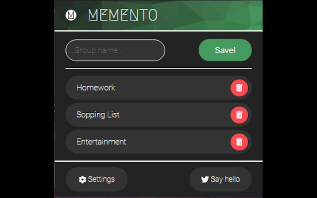 Memento for Google Chrome - Extension Download