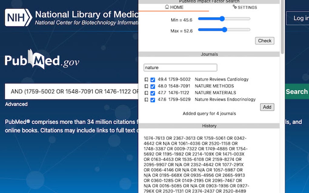 PubMed Impact Factor Search for Google Chrome - Extension Download