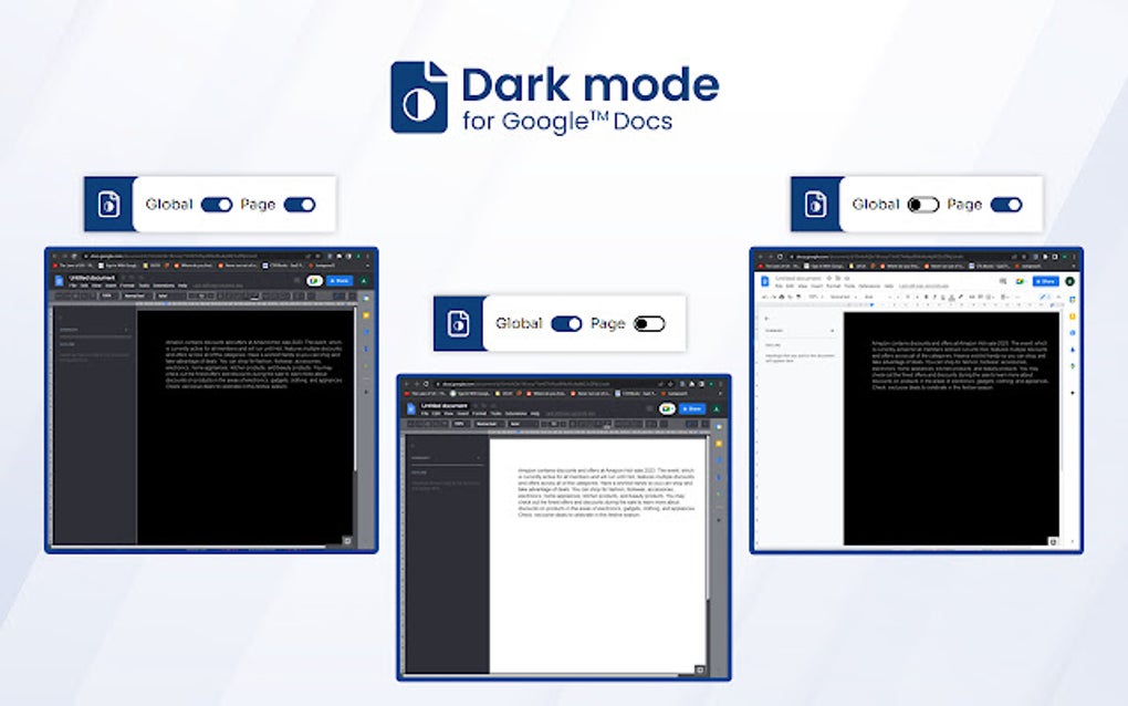 Dark mode for Google™ docs para Google Chrome - Extensión Descargar
