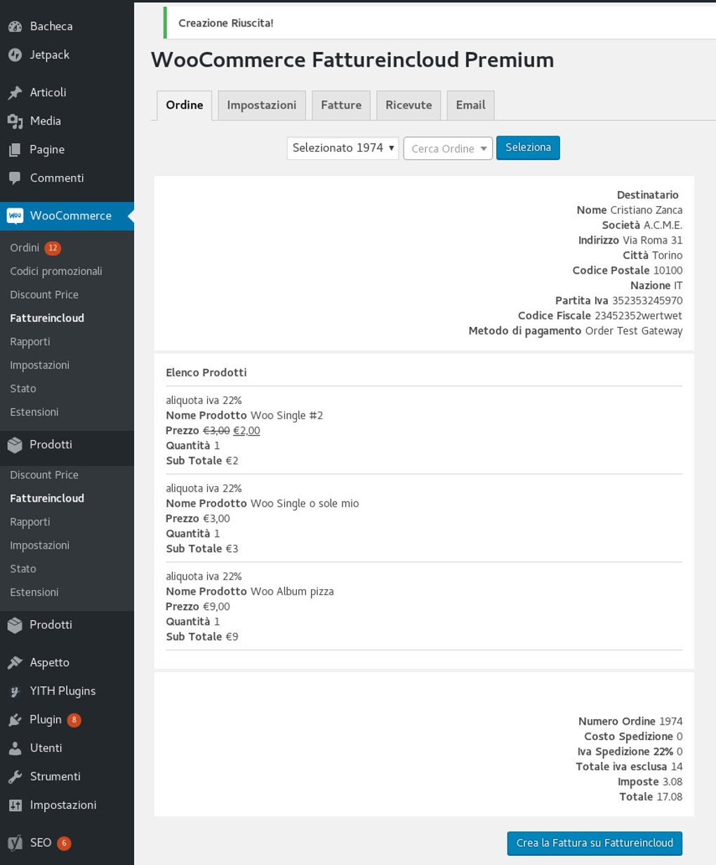 WordPress 용 WooCommerce Fattureincloud - 다운로드