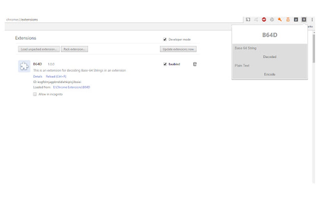 B64D para Google Chrome - Extensión Descargar