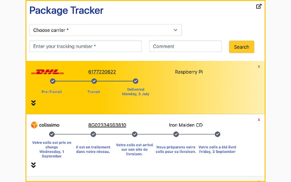 Package Tracker für Google Chrome - Erweiterung Download