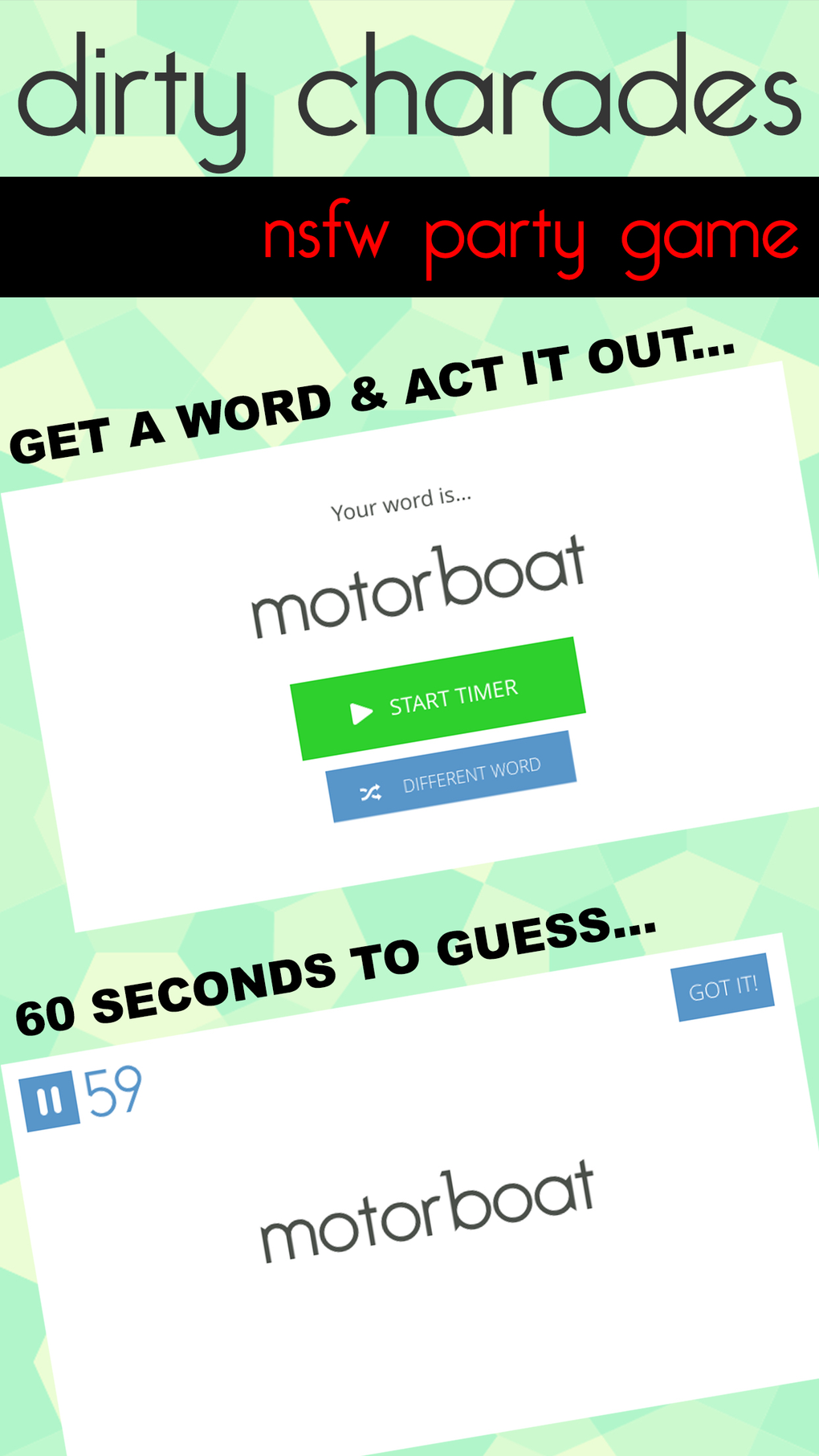 Dirty Charades NSFW Party Game for iPhone - Download