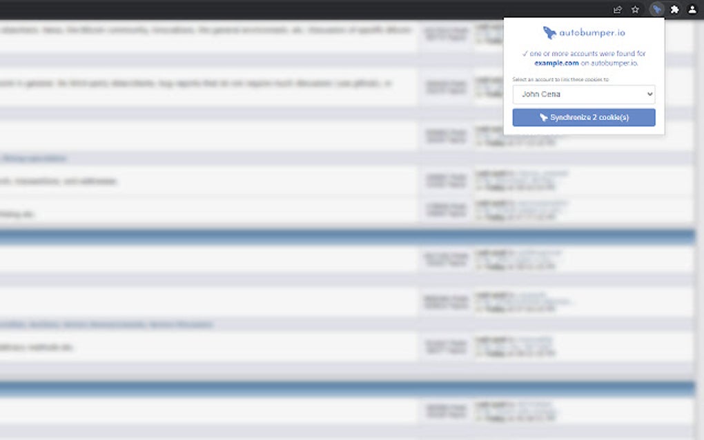 autobumper.io Cookie Synchronizer Google Chrome 용 - 확장 프로그램 다운로드