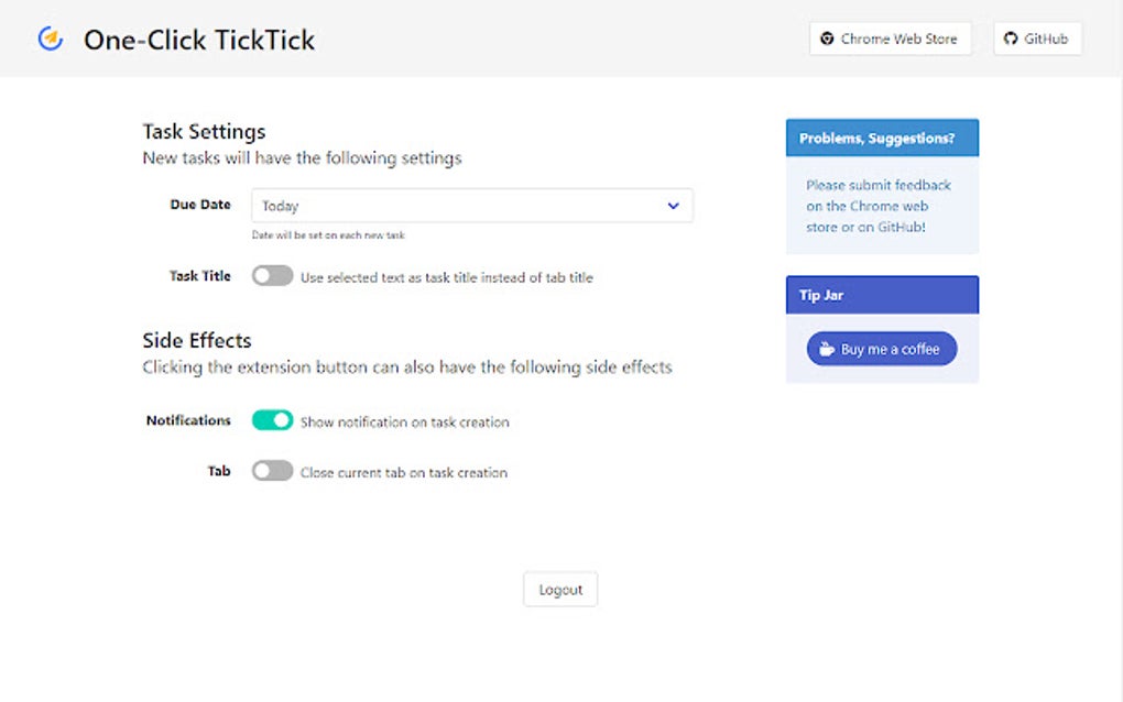 One-Click TickTick for Google Chrome - Extension Download