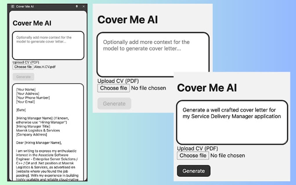 Cover Me AI: Cover Letter Generator Google Chrome 용 - 확장 프로그램 다운로드