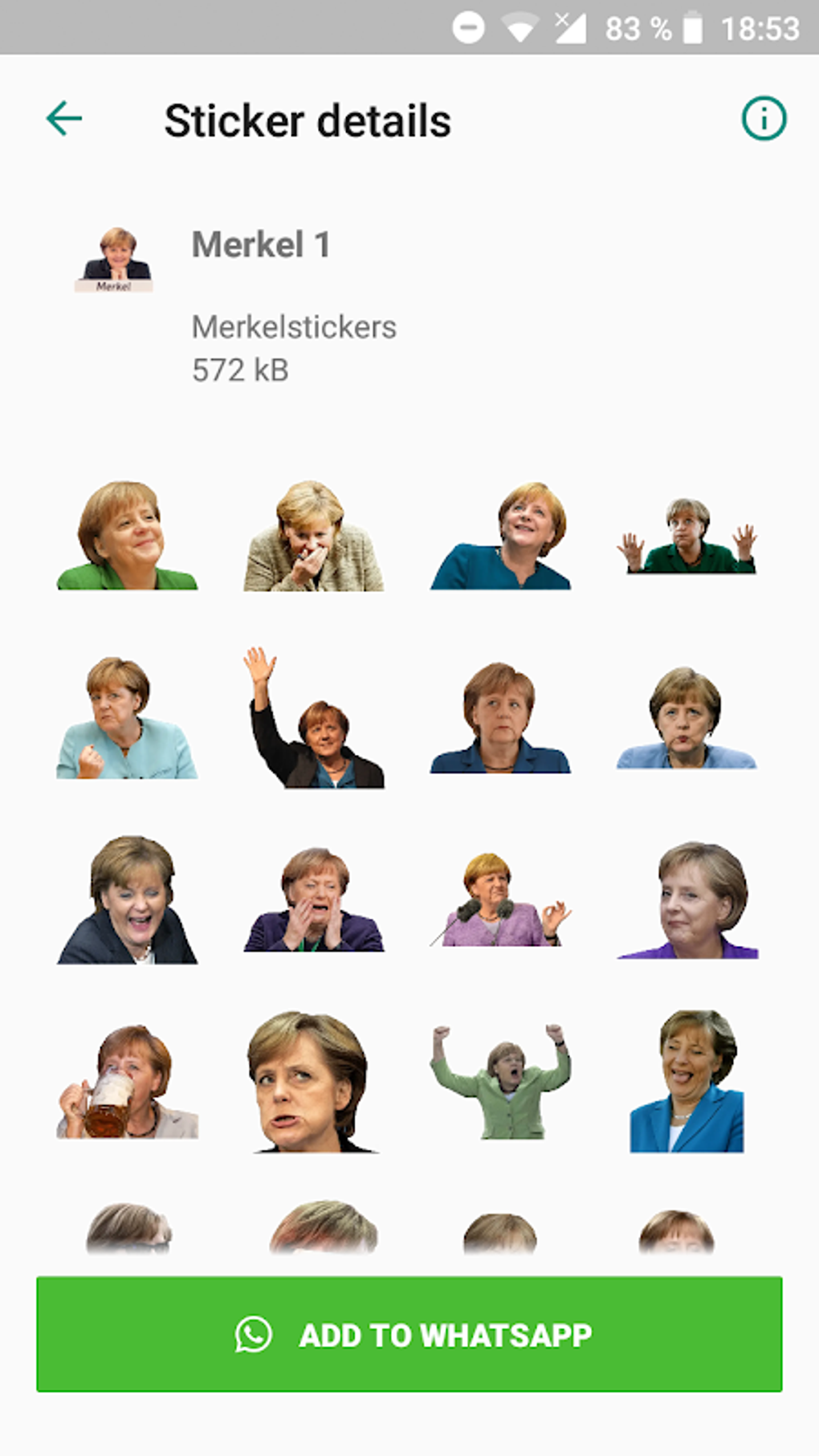 Angela Merkel Sticker für WhatsApp (WAStickerApps) para Android - Descargar