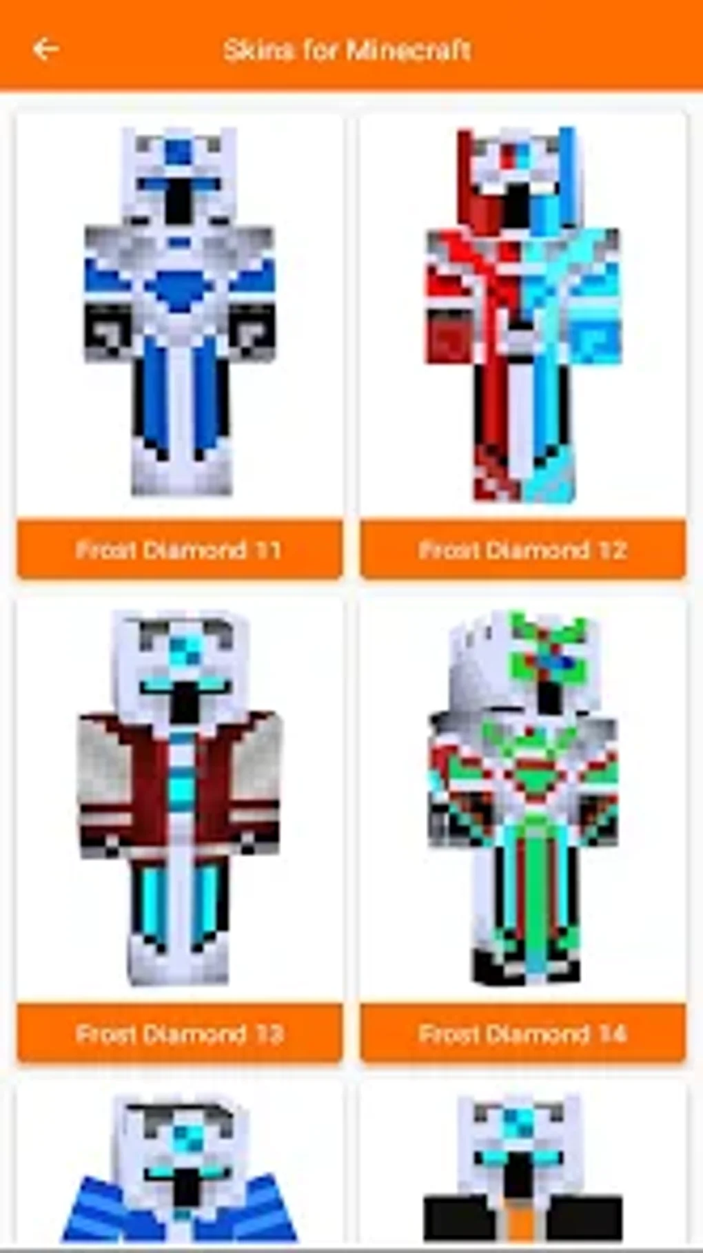Frost Diamond Skins for MCPE pour Android - Télécharger