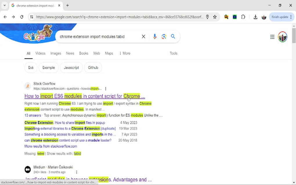 Highlight query keywords in web search results para Google Chrome - Extensión Descargar