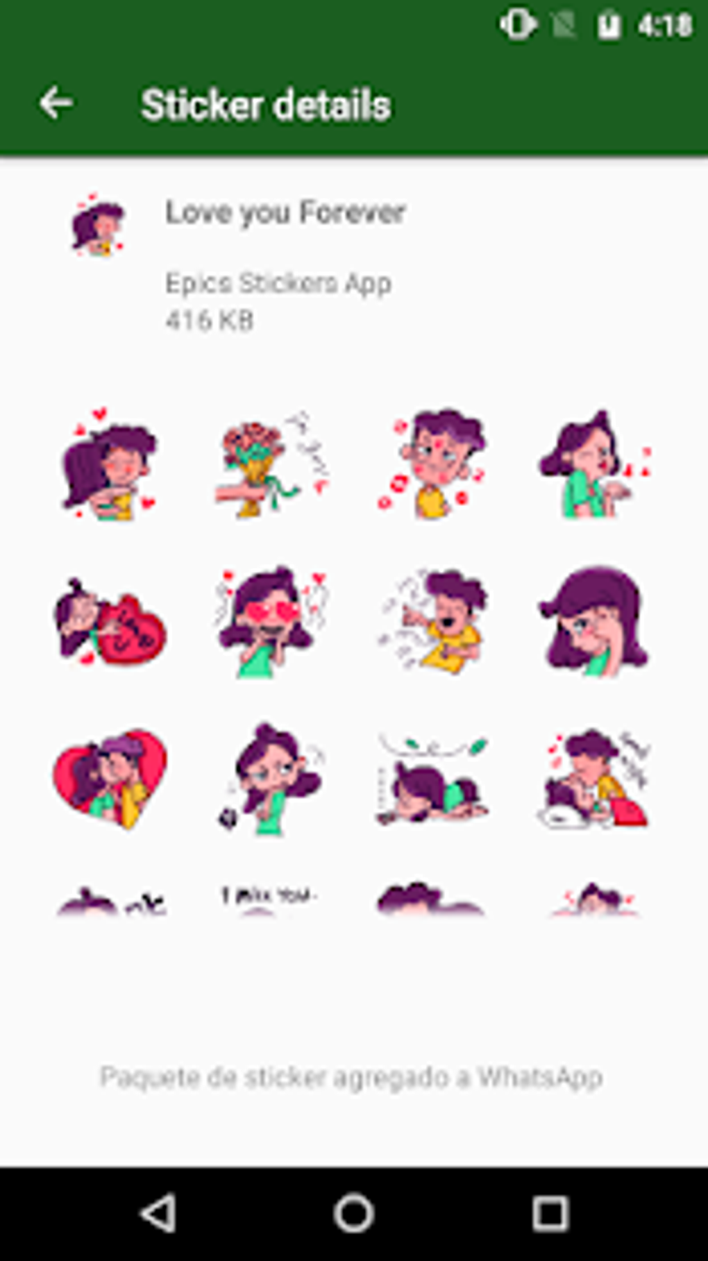 ANIMATED WAstickerApps I love you Stickers para Android - Descargar
