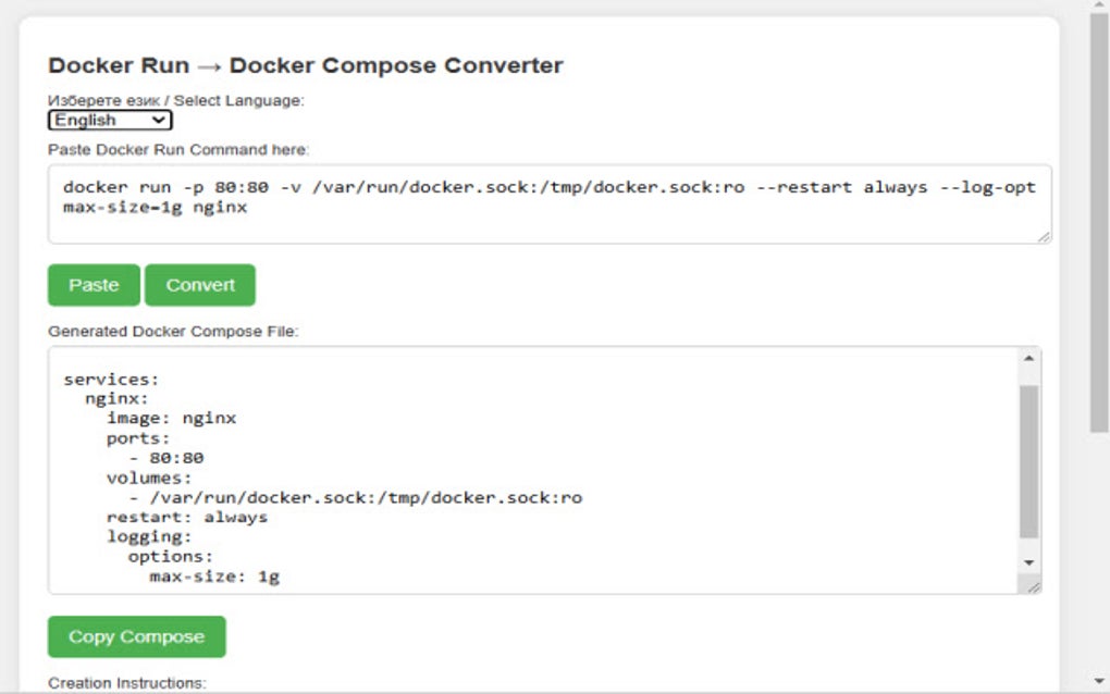 Docker Run to Compose Converter para Google Chrome - Extensión Descargar