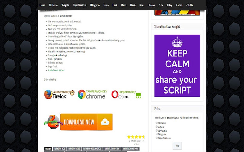 Slither.io Skins, Mods, Hack & Guide for Google Chrome - Extension Download