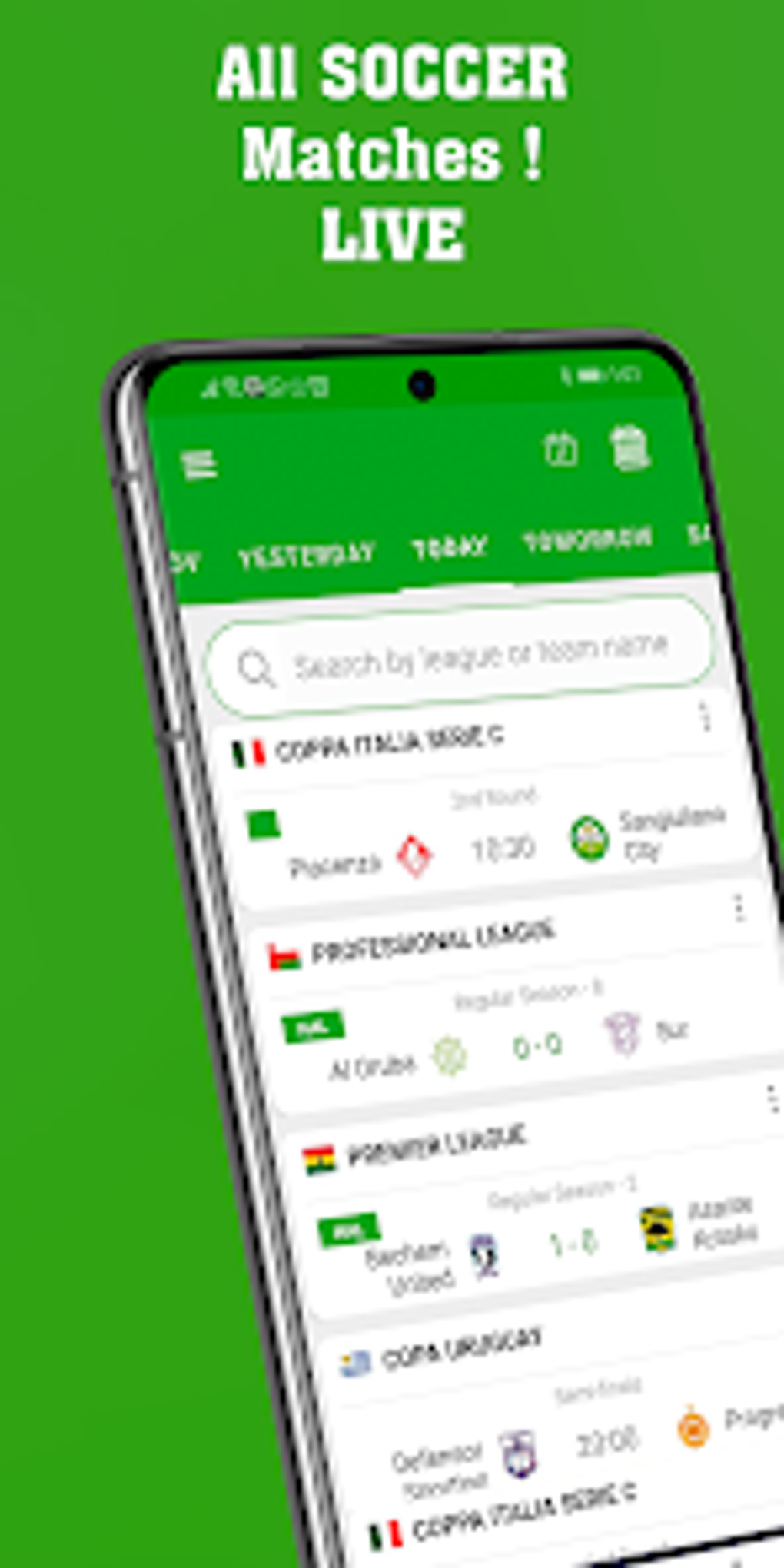Football: Live Score Soccer pour Android - Télécharger