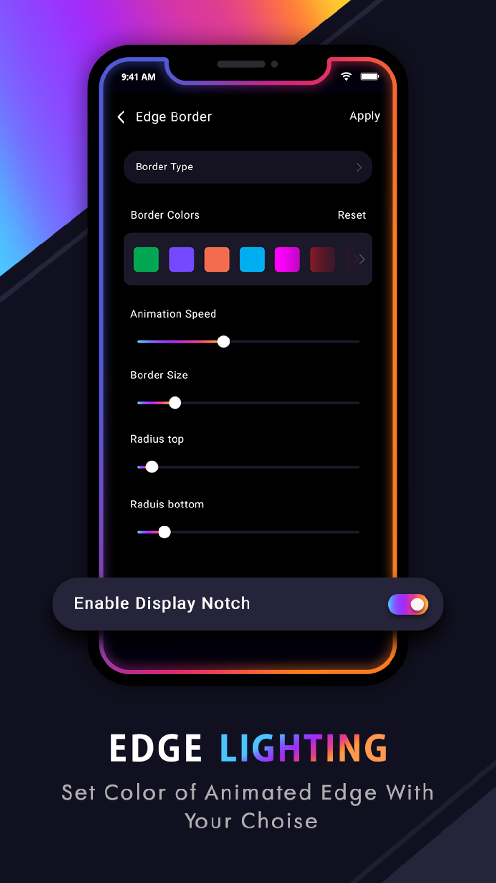Edge Lighting Colors - Rounded colors borders para Android - Download