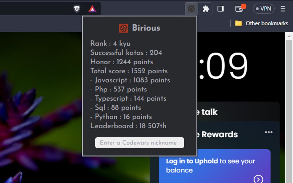 Codewars Stats for Google Chrome - Extension Download