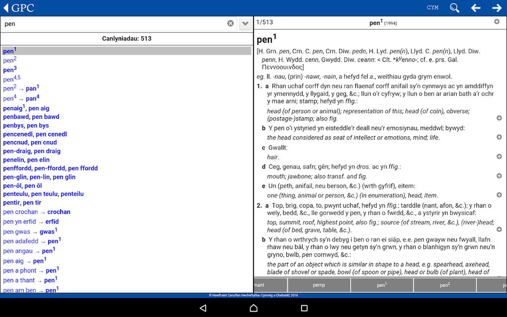 GPC Geiriadur Welsh Dictionary APK for Android - Download