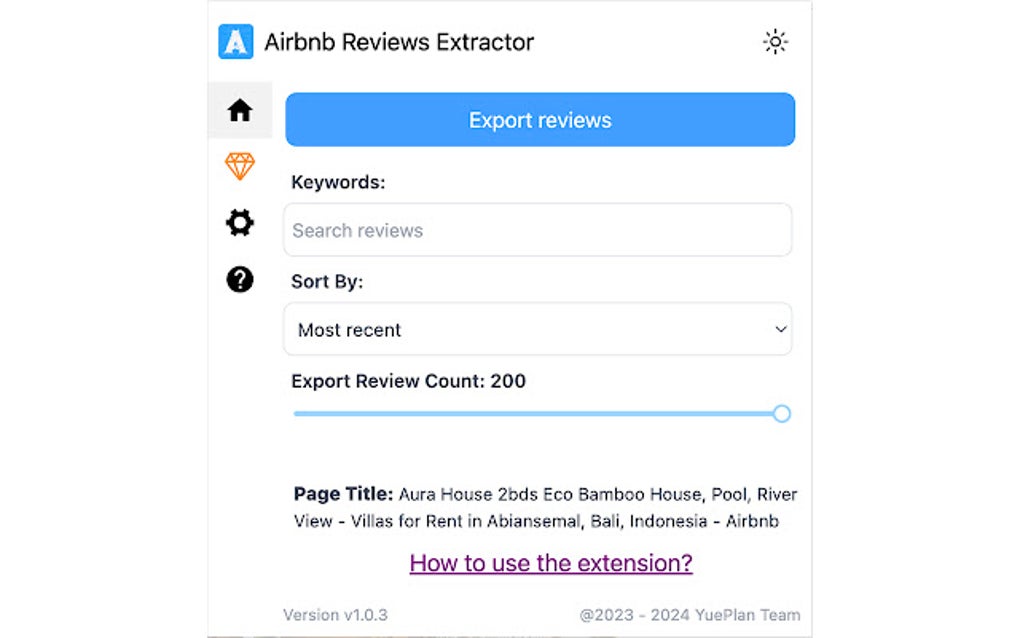 Airbnb Reviews Extractor for Google Chrome - Extension Download