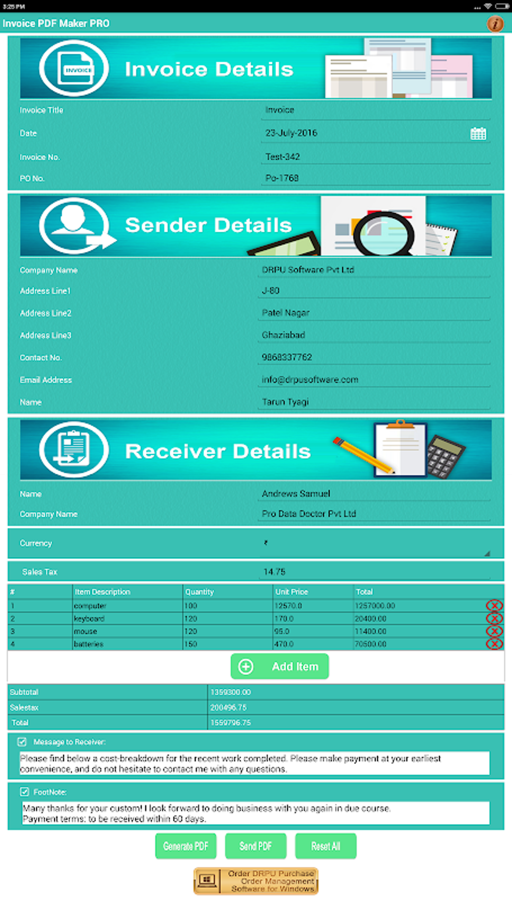 Invoice PDF Maker For Mobile F r Android Download
